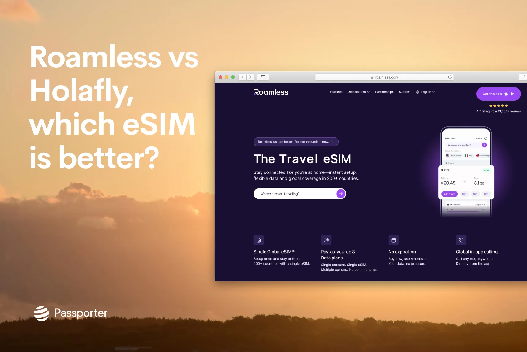 Roamless vs Holafly: a real comparison of eSIMs for travelling
